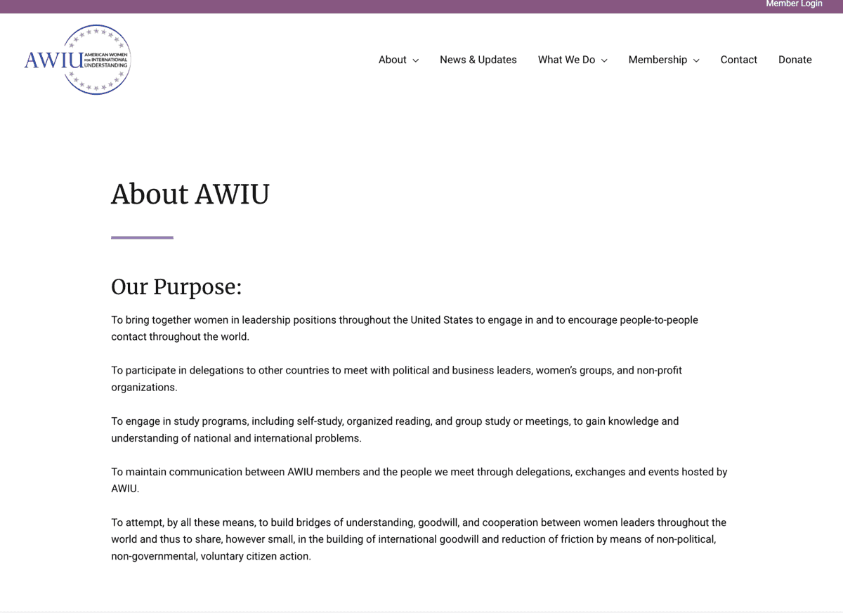 International Understanding - About AWIU